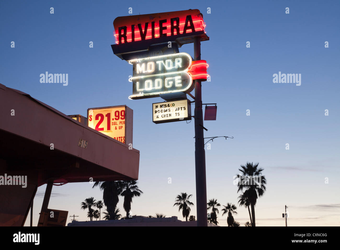 Motel neon sign hi-res stock photography and images - Alamy