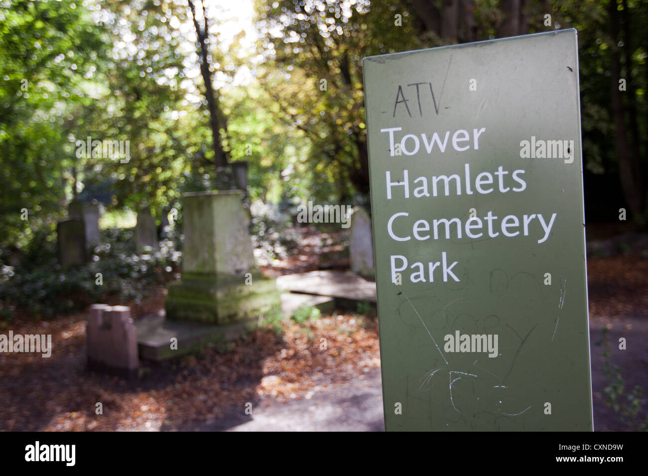 Tower Hamlets Cemetery Park in the East End of London near Mile End ...