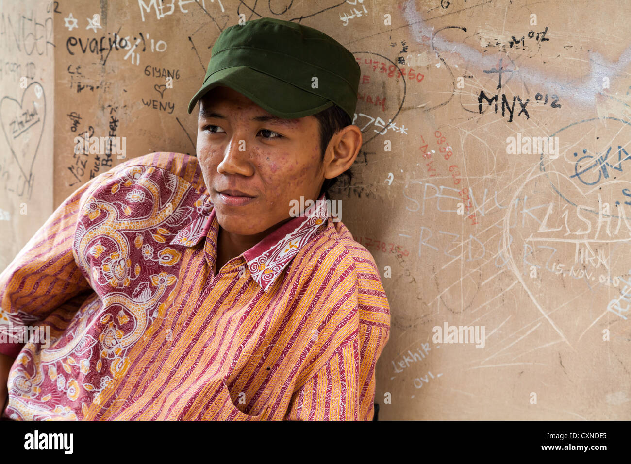 Young Man in the Water Palace in Yogyakarta in Indonesia Stock Photo ...