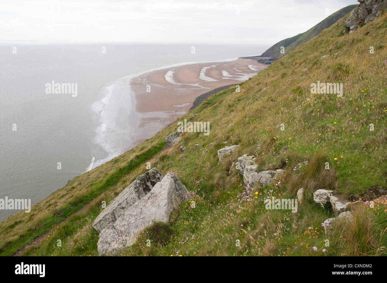 Selworthy Sand on the Bristol Channel coast of Somerset, just east of ...