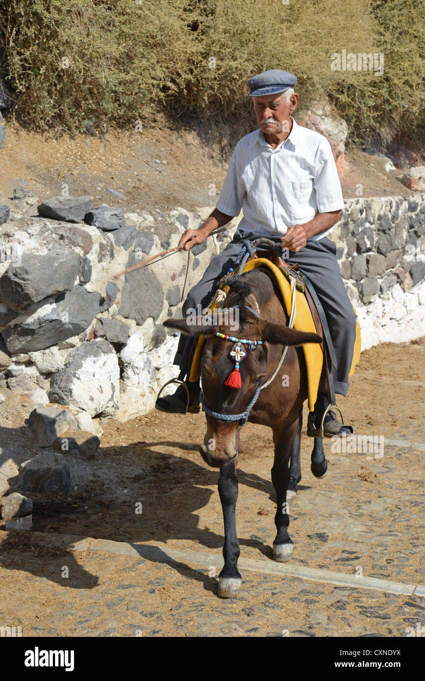 Santorini donkey rides hi-res stock photography and images - Alamy