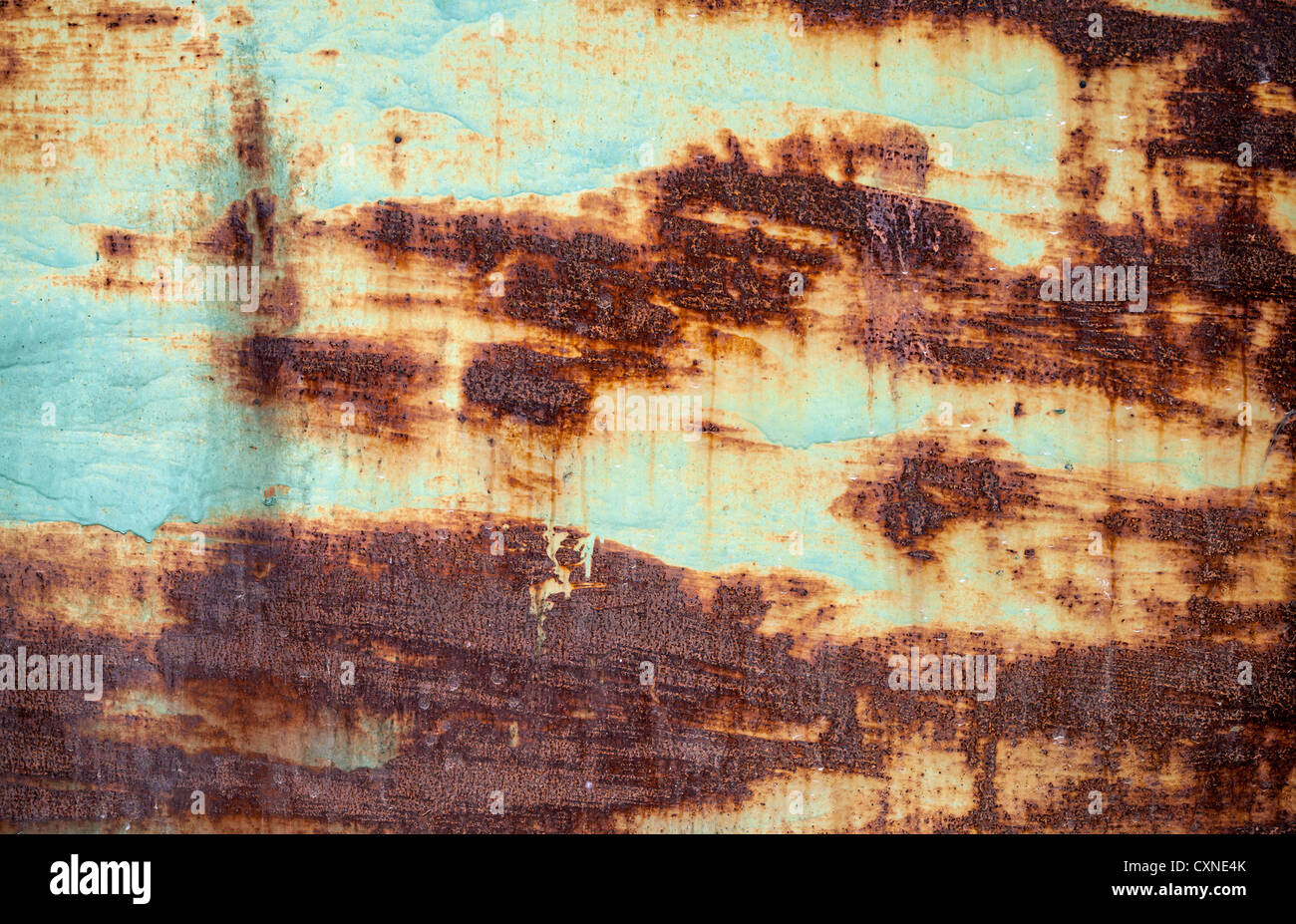 Rusted blue-green painted metal wall. Detailed photo texture Stock ...