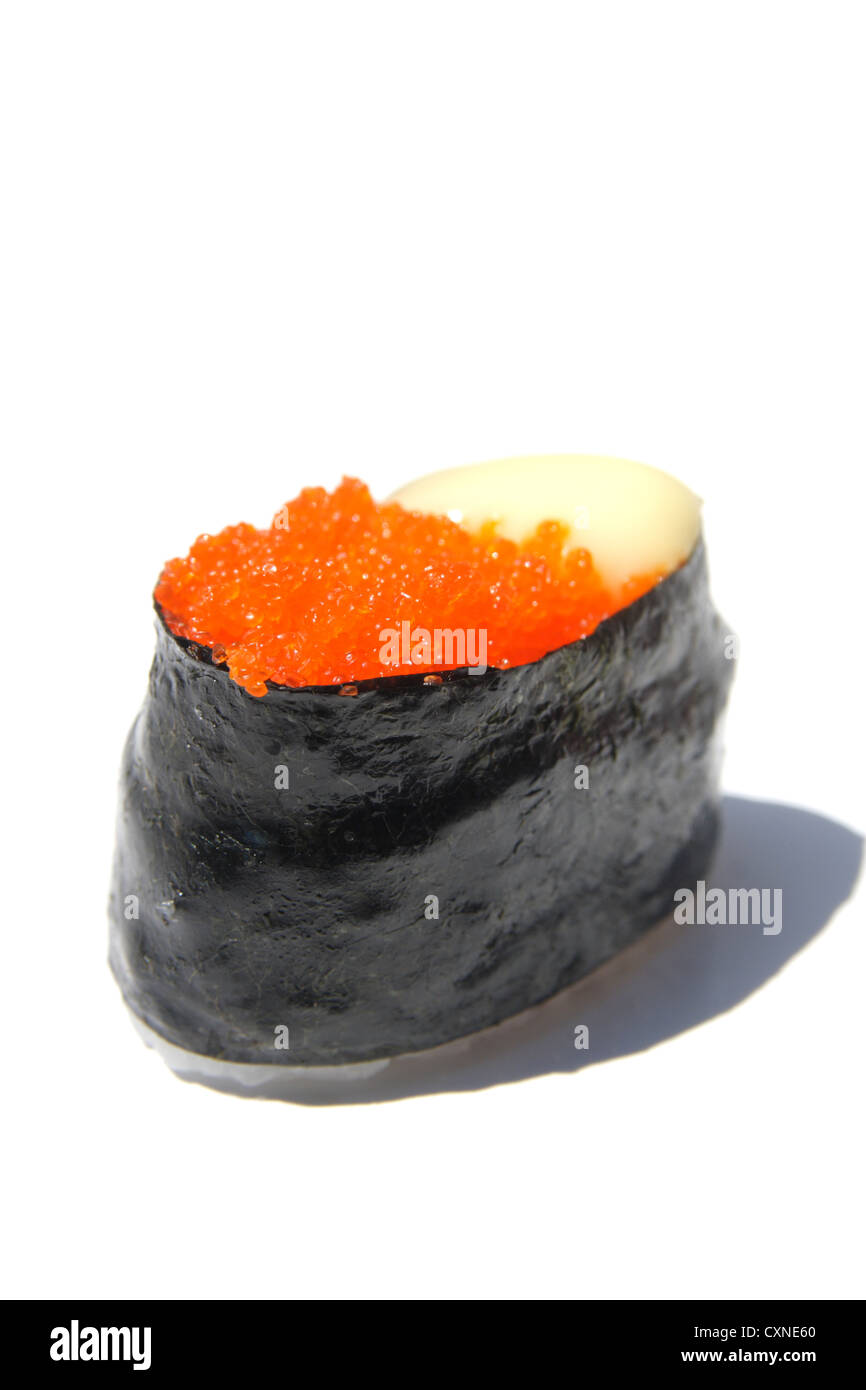 Tobiko Sushi , flying fish eggs sushi with chess Stock Photo - Alamy