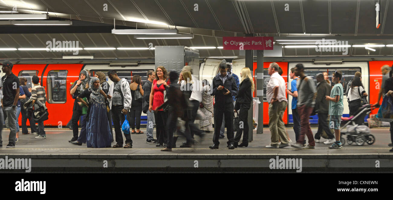 Stratford train station commuters waiting for Greater Anglia Metro ...
