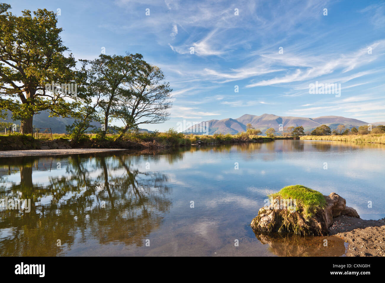 The River Derwent near Grange in the Lake District, Cumbria, England ...