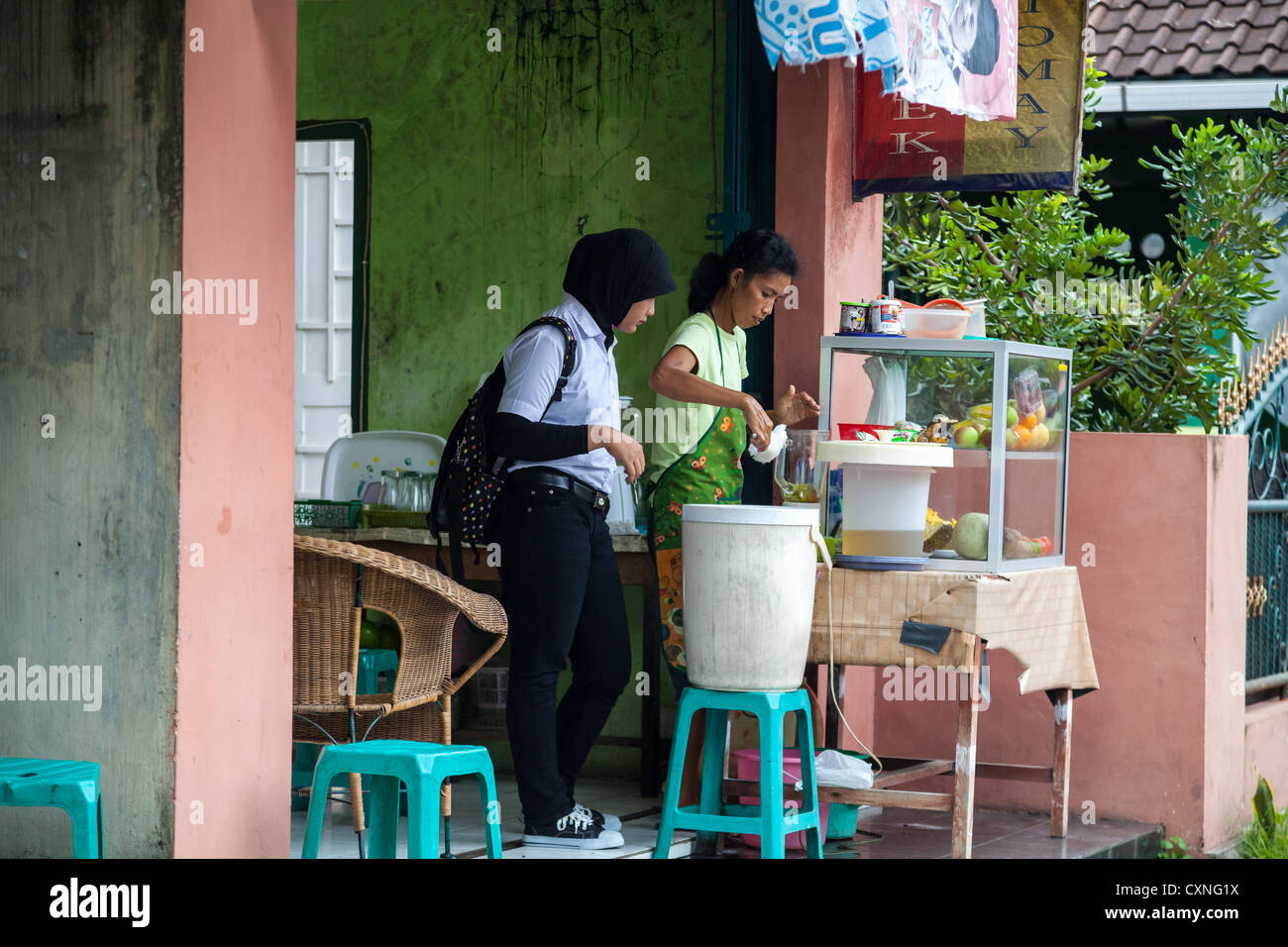 Snack Stall in Yogyakarta in Indonesia Stock Photo - Alamy