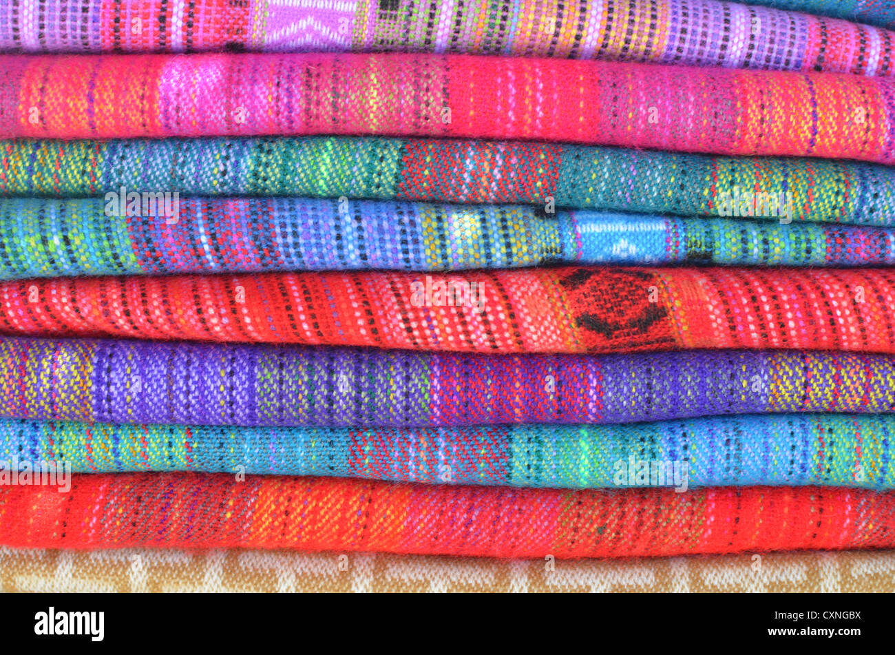 Peruvian Textiles for sale on a market in the Colca Canyon, Arequipa ...