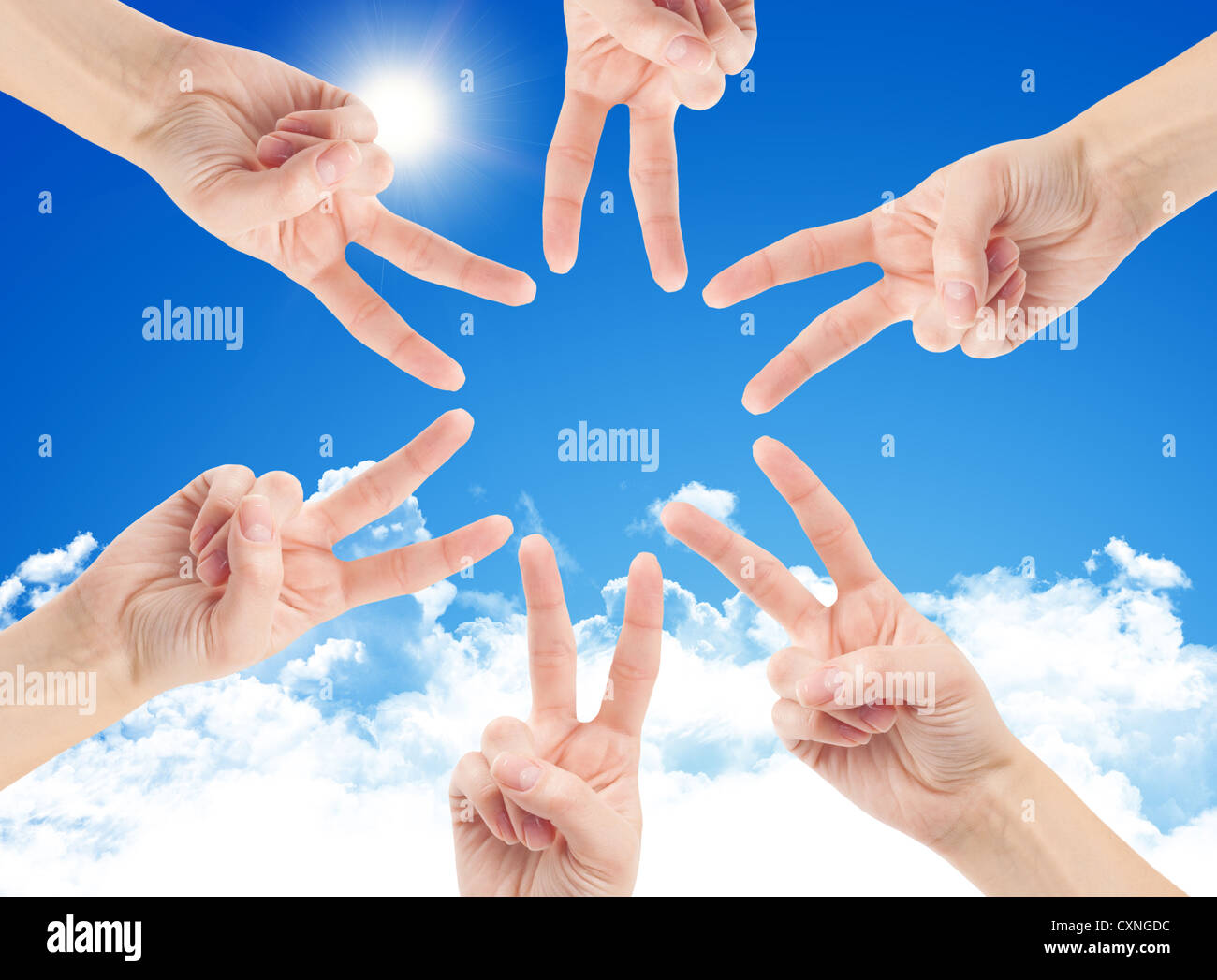 Finger forming star shape hi-res stock photography and images - Alamy