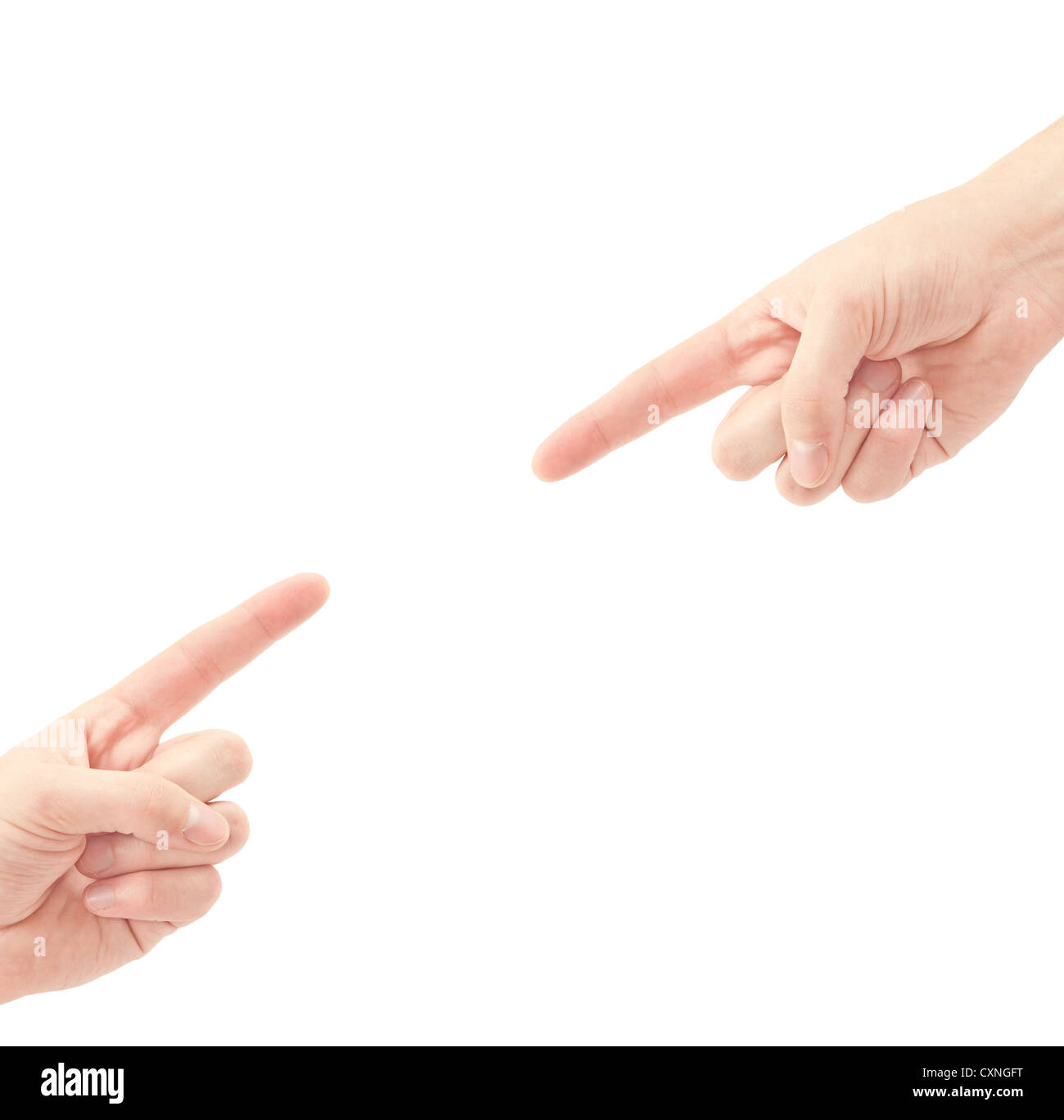 Two hands isolated on a white background Stock Photo - Alamy