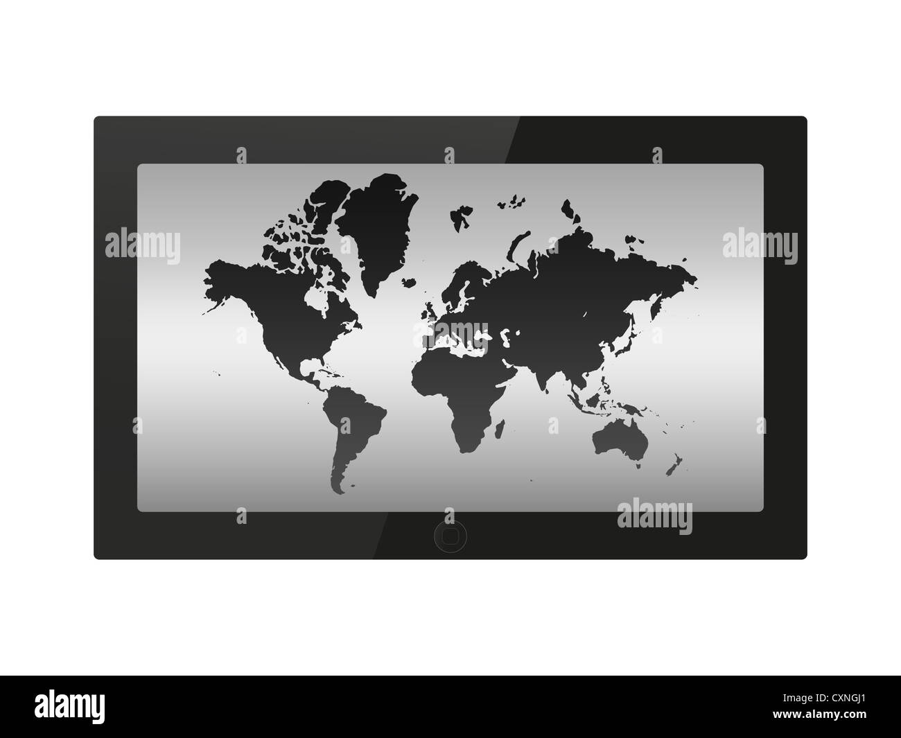 Black generic tablet pc on white background Stock Photo - Alamy