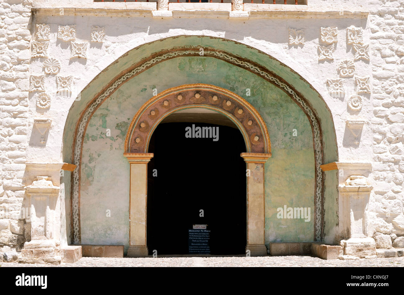 Doorway at Catholic Church in Colca Canyon near Chivay. Arequipa, Peru ...