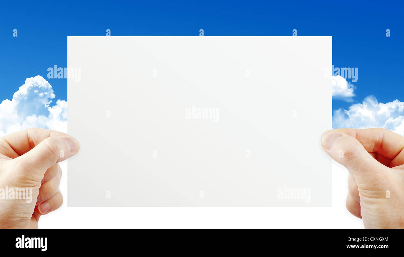 Hands holding paper Stock Photo - Alamy