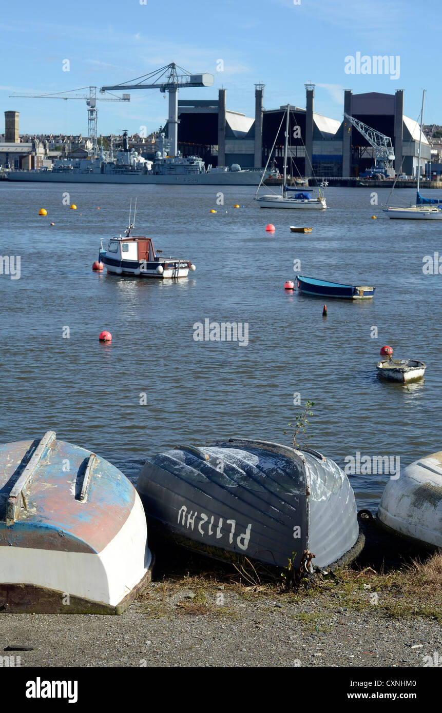 View of Devonport Dockyard from Torpoint Stock Photo - Alamy