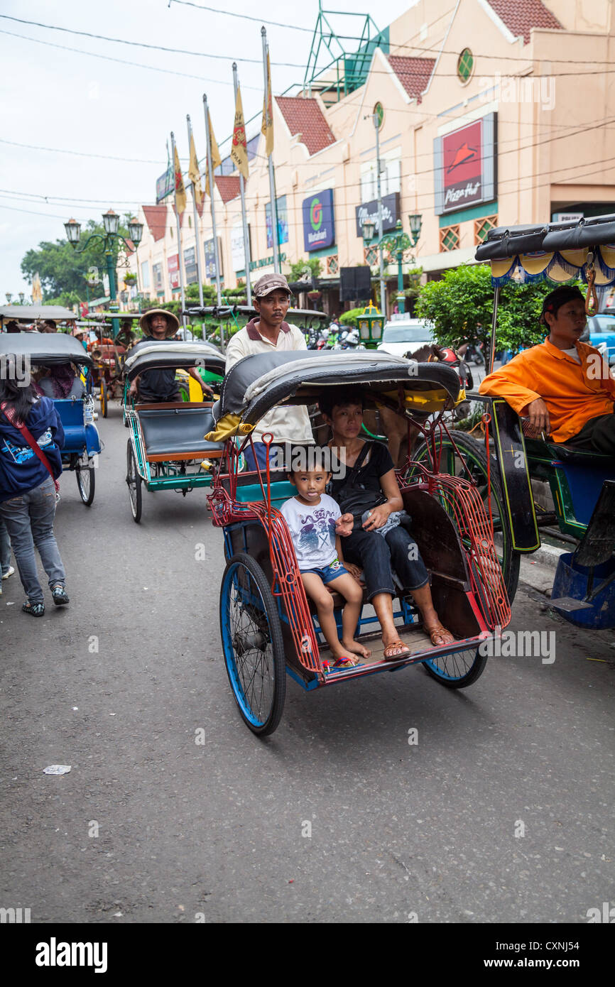 Rickshaws in yogyakarta in indonesia hi-res stock photography and ...