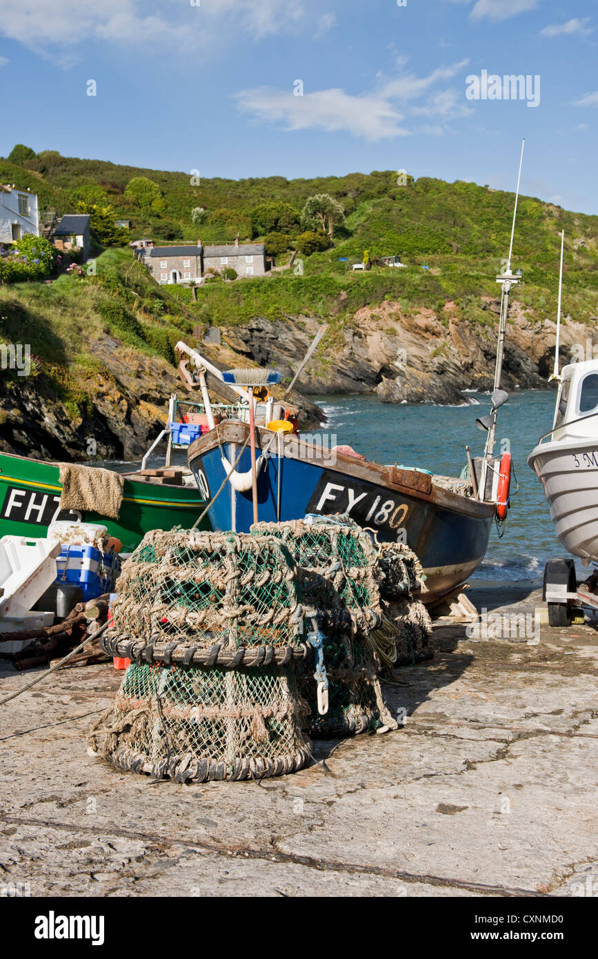 Portloe harbour. Roseland Peninsula, South Cornwall Stock Photo - Alamy