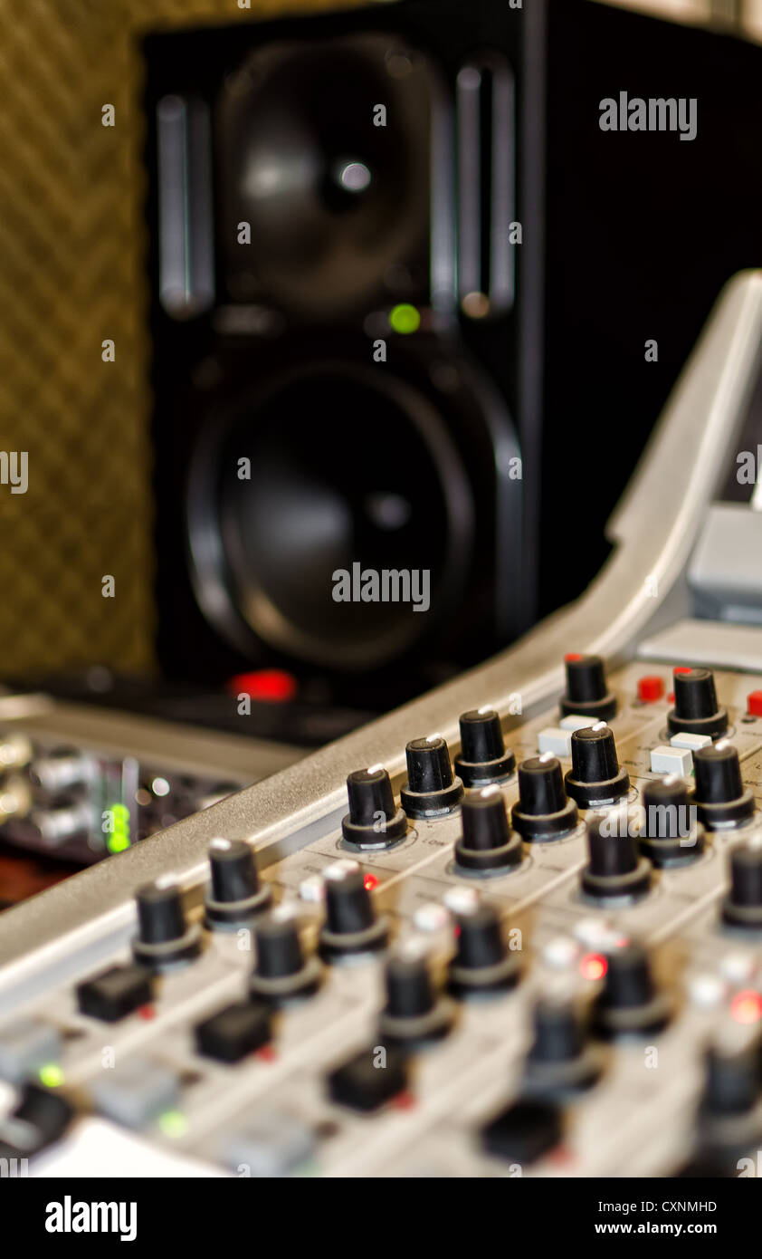 Part of a mixing panel in a radio studio Stock Photo - Alamy