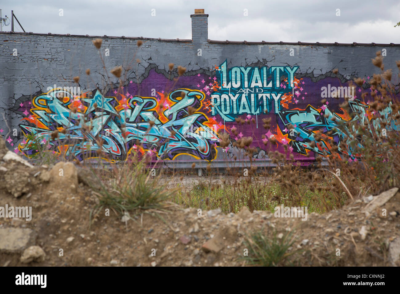 Street Art On An Abandoned Building In Detroit Stock Photo Alamy