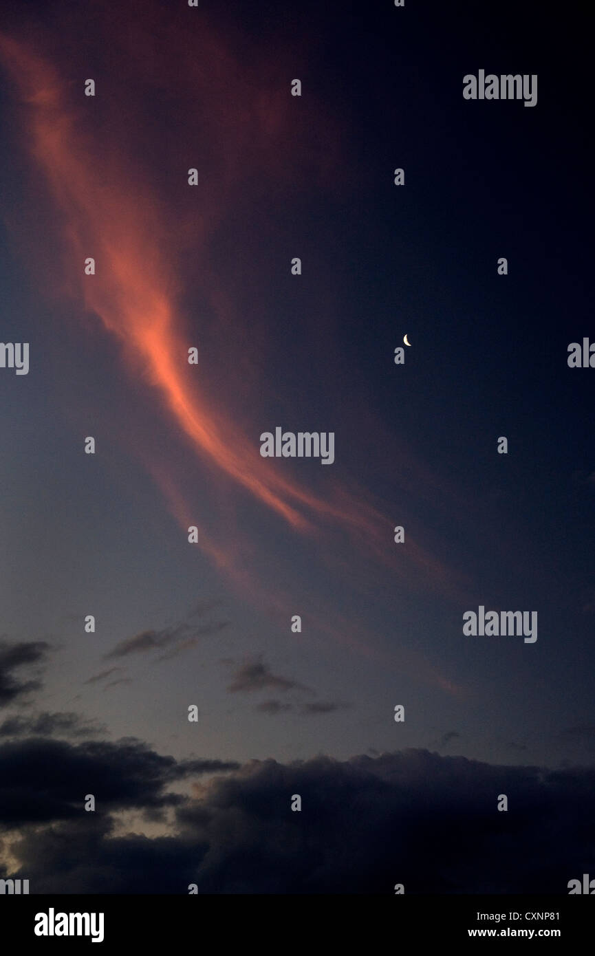 dusk dawn night sky with moon Stock Photo - Alamy