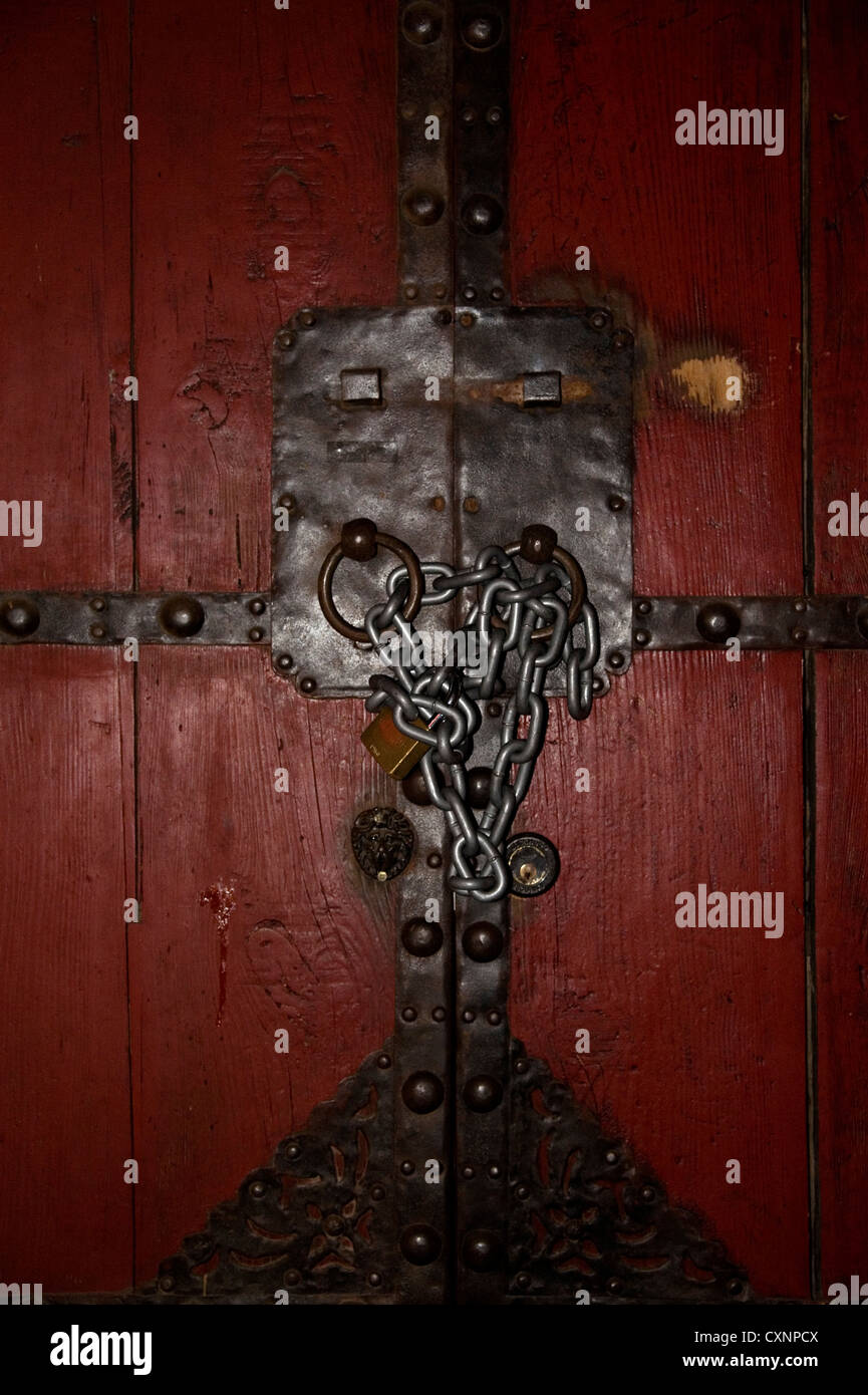 solid old door locks Stock Photo - Alamy