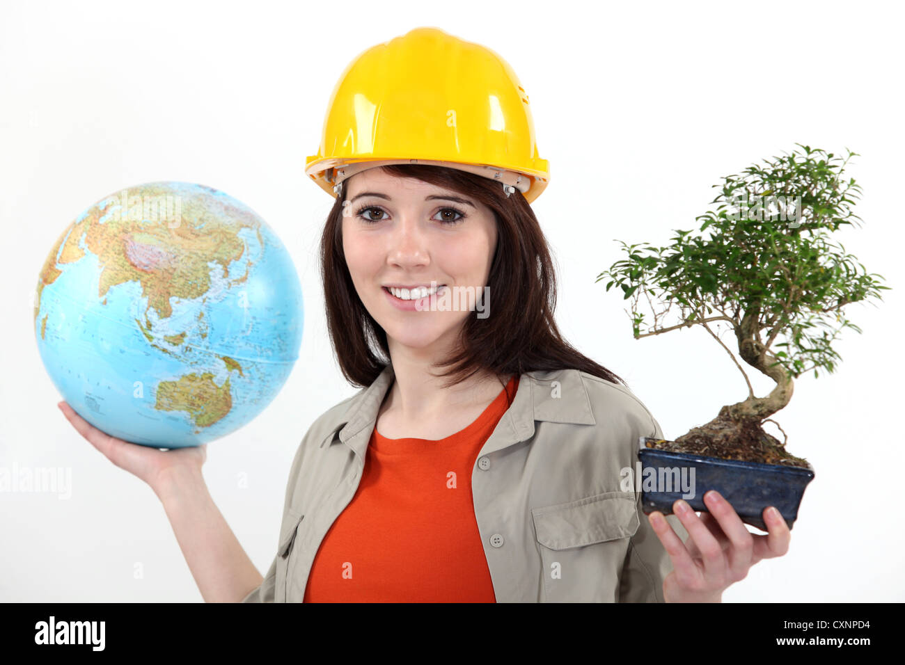 Worker planting trees abroad Stock Photo - Alamy
