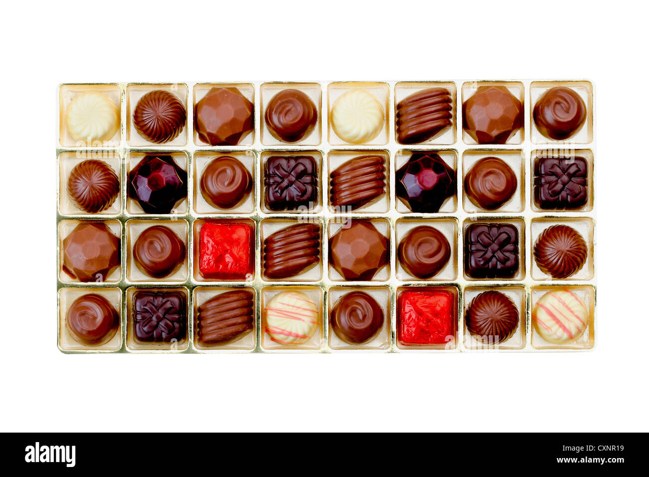 Sweet chocolate ball in the box isolated on white background Stock ...