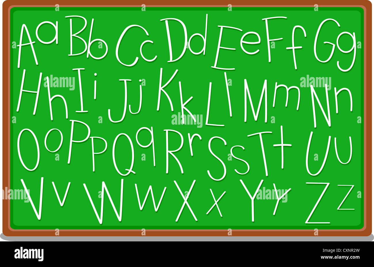 Illustration of a Blackboard with Letters of the Alphabet Written on it ...