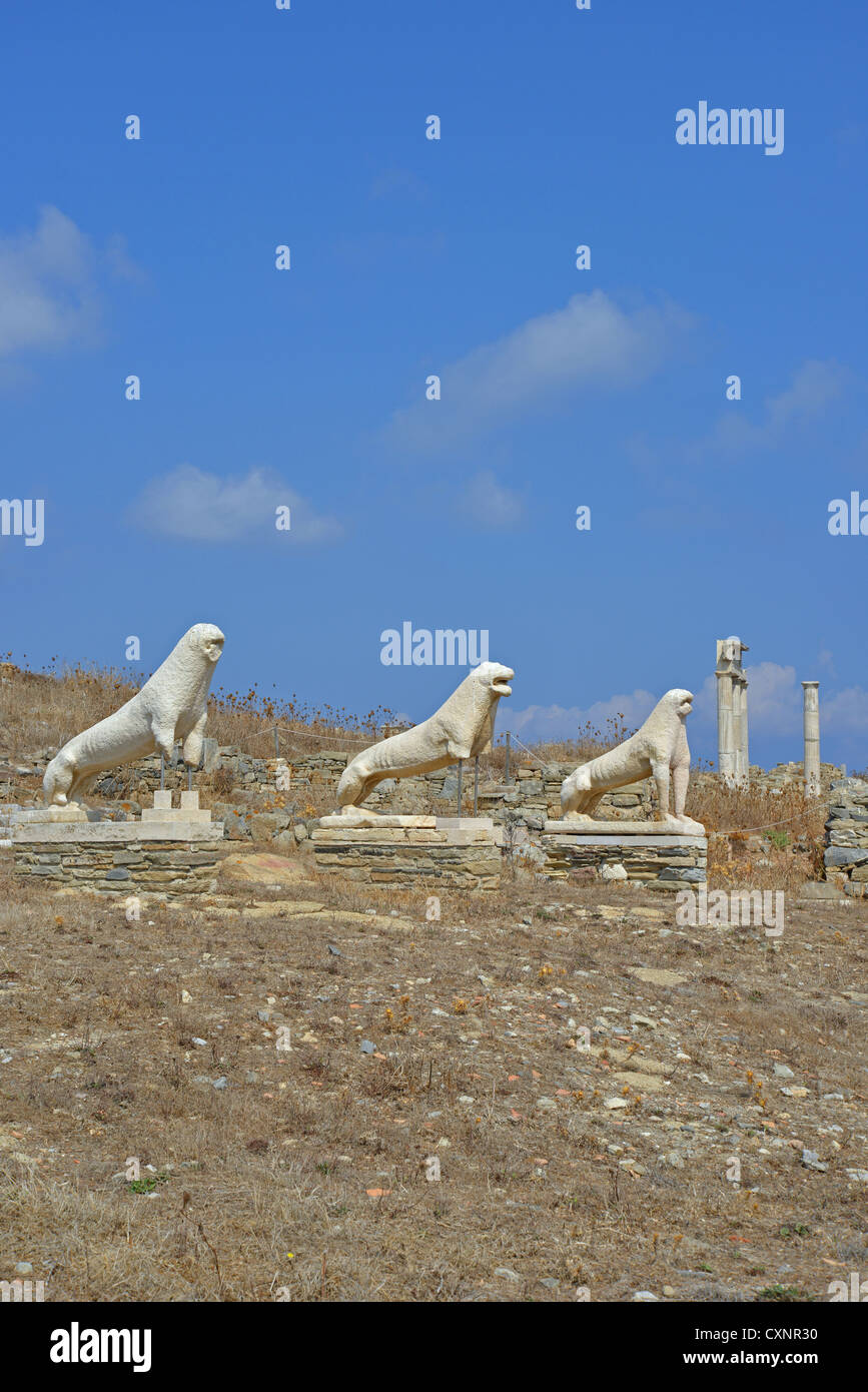 The Terrace of the Lions, Archaeological site of Delos, Delos, Cyclades ...