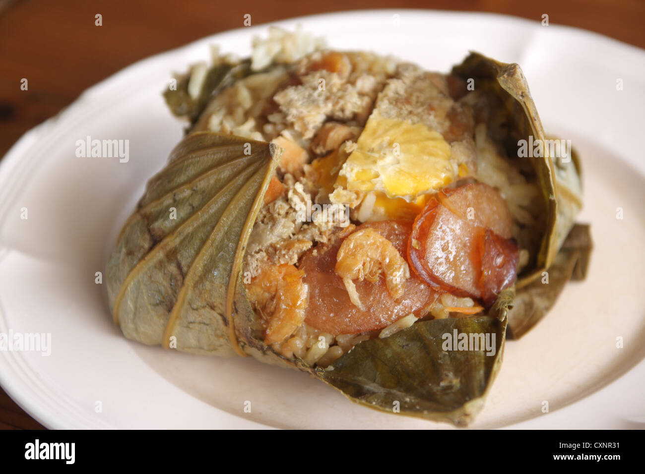 Thai food, rice in lotus leaves Stock Photo - Alamy