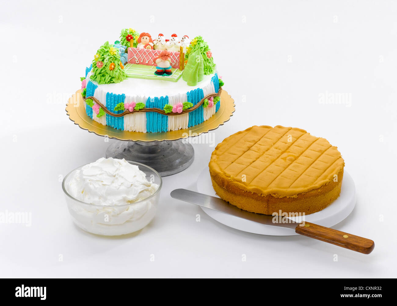 Fancy and eatable cake with raw material prepare for learning to do ...