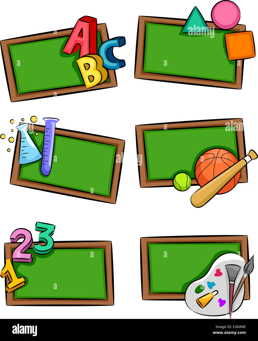 Illustration of Blackboard Icons Stock Photo - Alamy