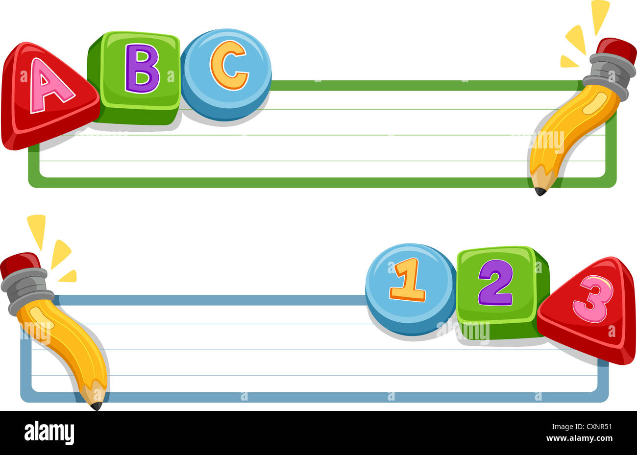 Banner Illustration Featuring Numbers and Letters of the Alphabet Stock ...