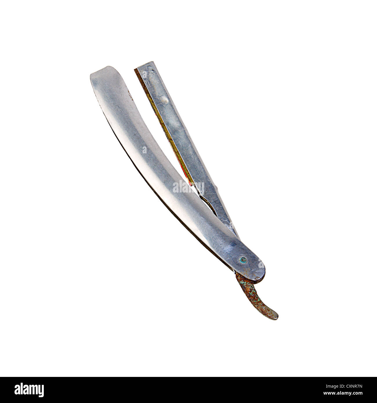 old style ancient razor comes withe it shaving history Stock Photo - Alamy