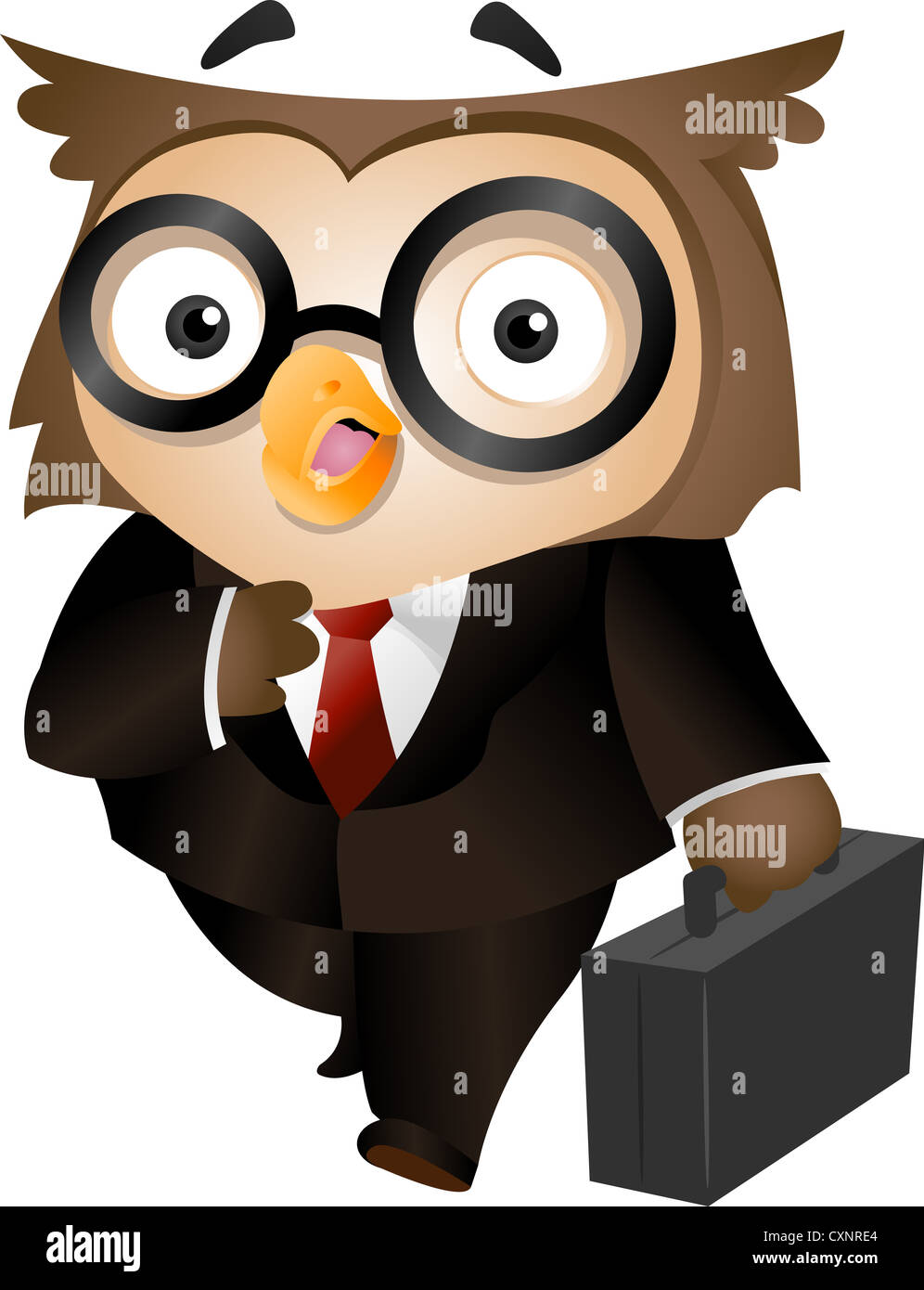 Illustration of an Owl Carrying a Briefcase Stock Photo - Alamy