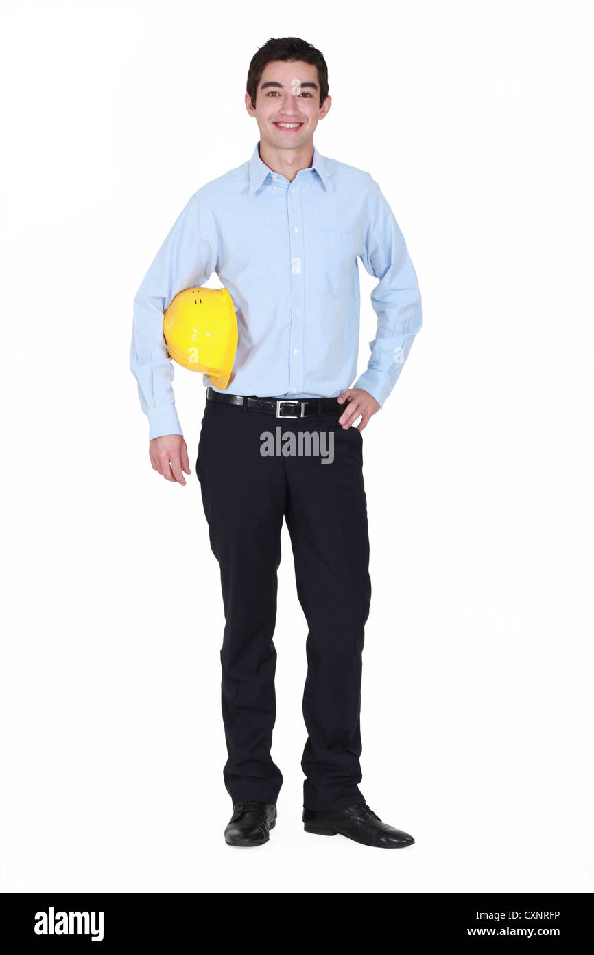 Hand young engineering man Cut Out Stock Images & Pictures - Alamy