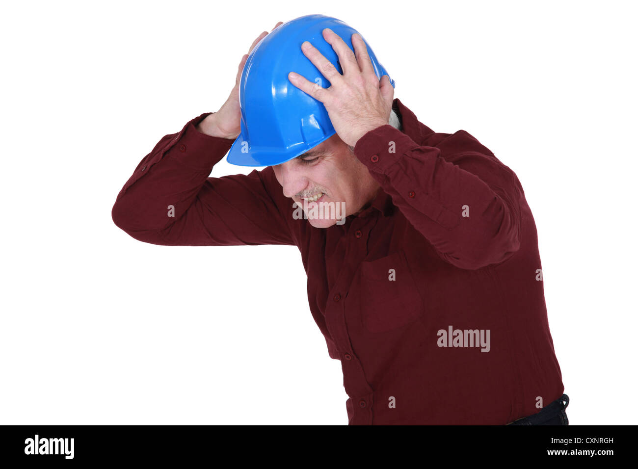 worker having headache Stock Photo - Alamy