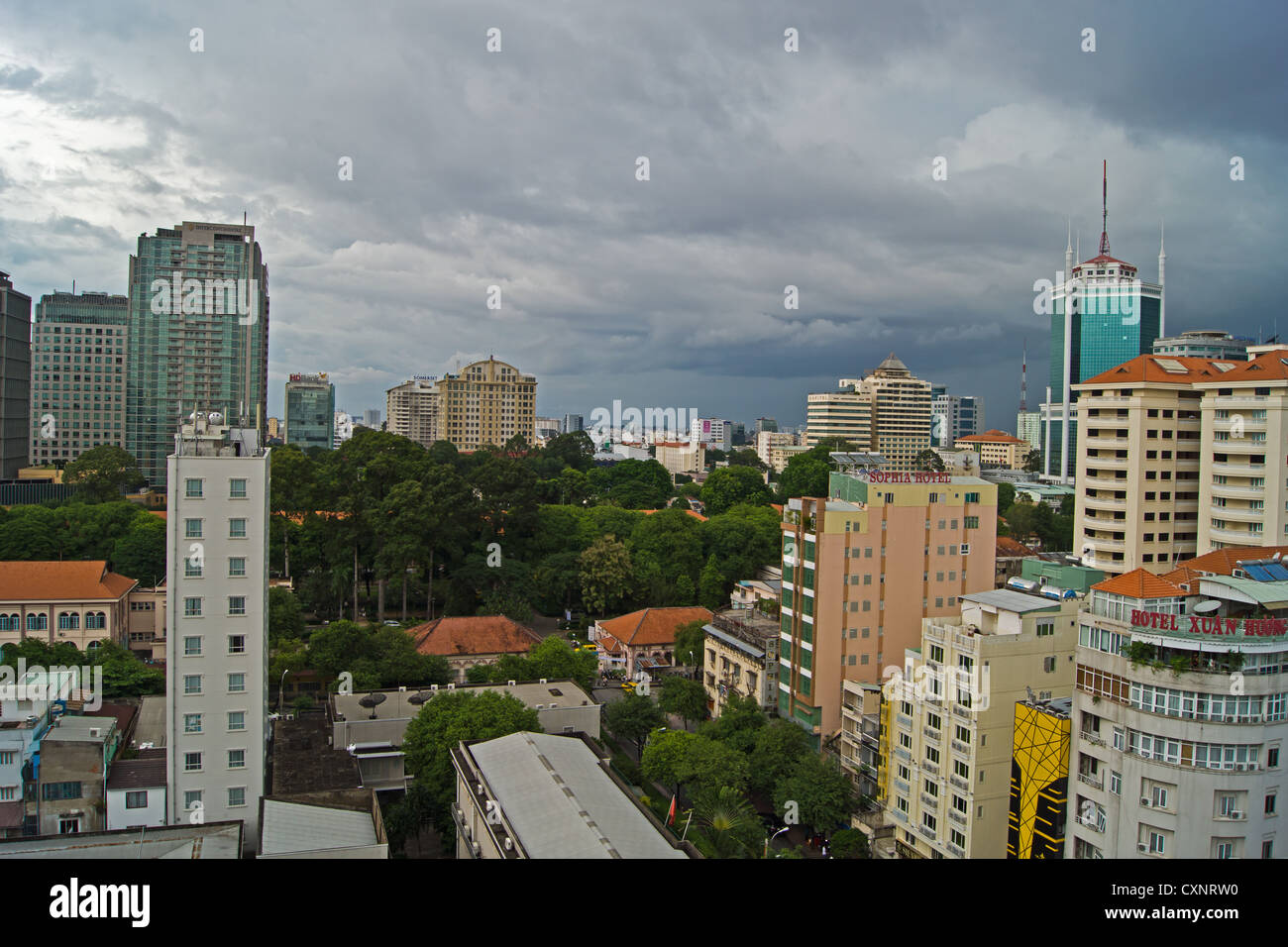 A stormy skyline overlooking over Ho Chi Minh City Stock Photo - Alamy