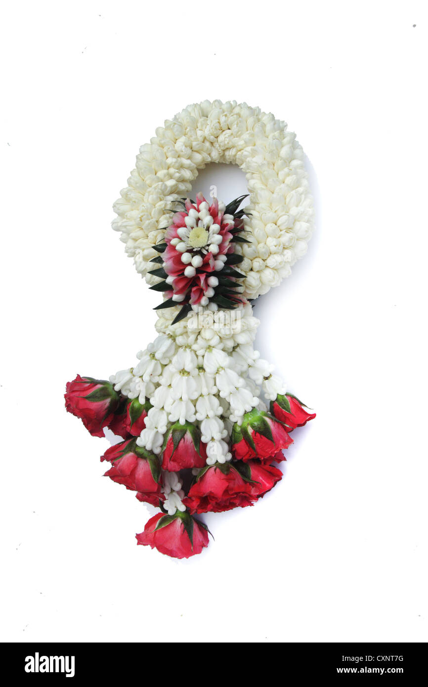 Jasmine flower garland Cut Out Stock Images & Pictures - Alamy