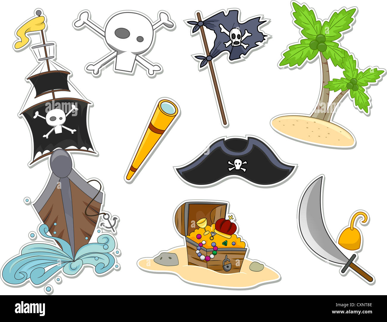 Illustration of Pirate-Related Items That Can be Printed Out as ...