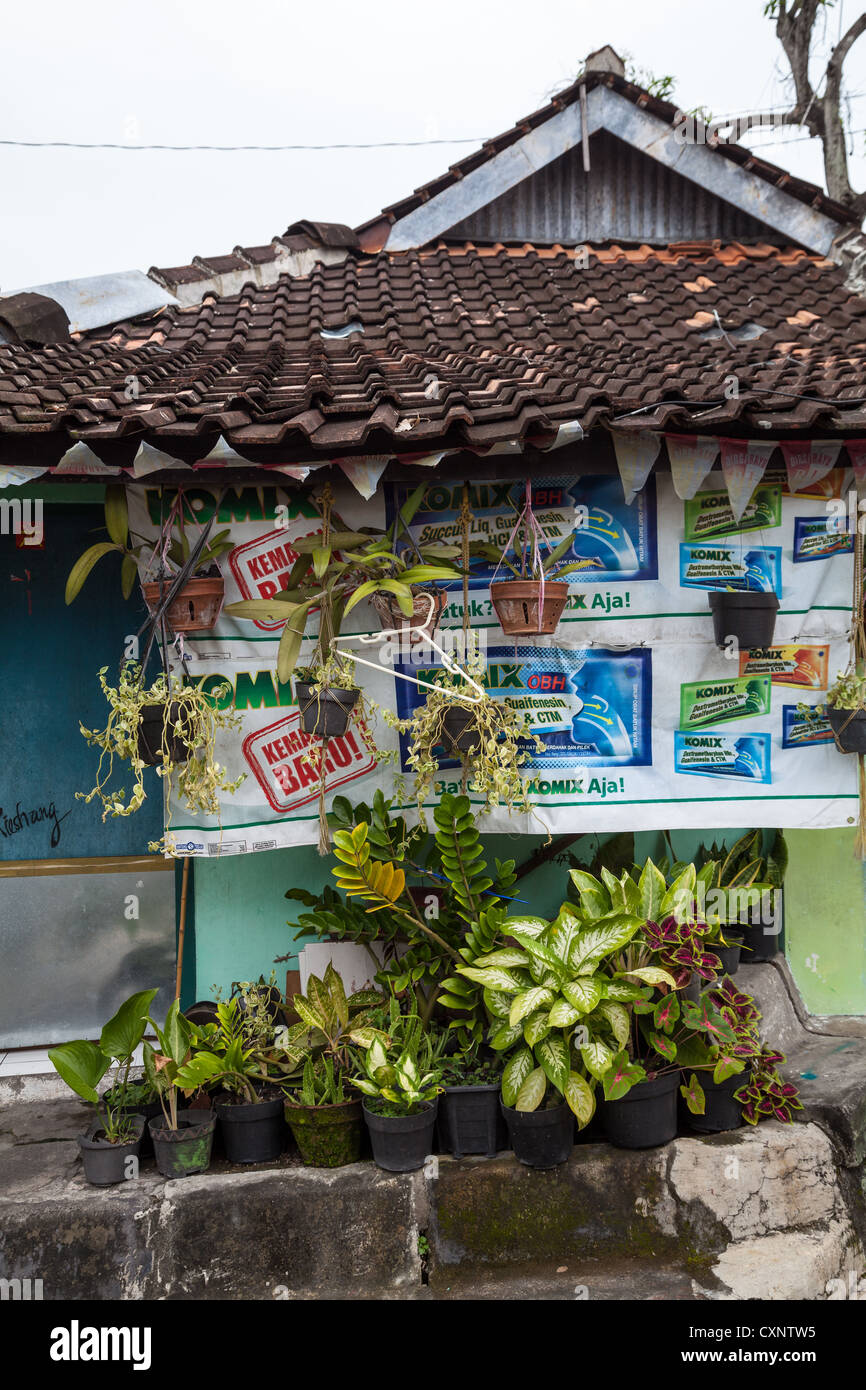 A typical small House in the old Town of Yogyakarta in Indonesia Stock ...