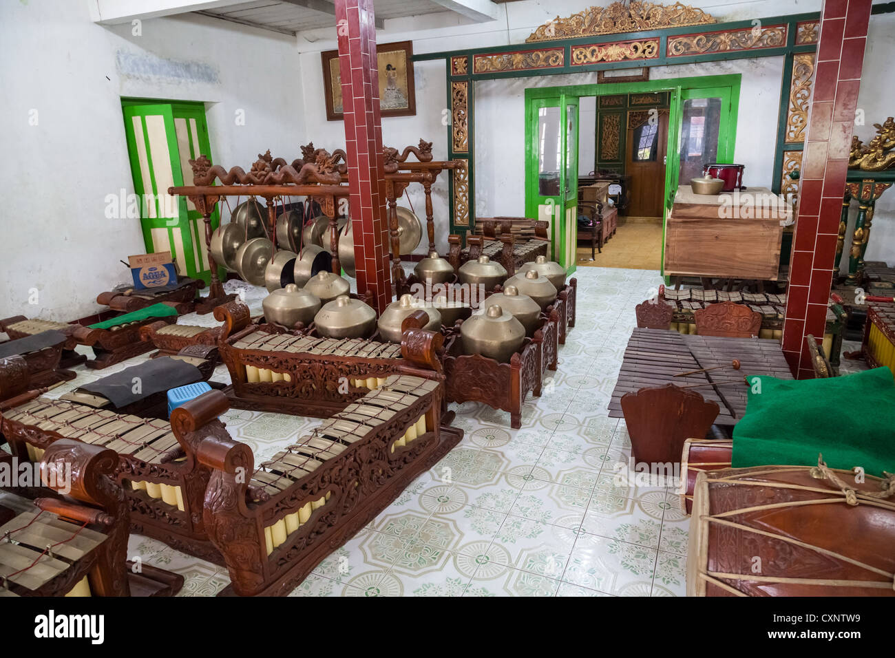 Inside a Shop selling Bells in Yogyakarta in Indonesia Stock Photo - Alamy