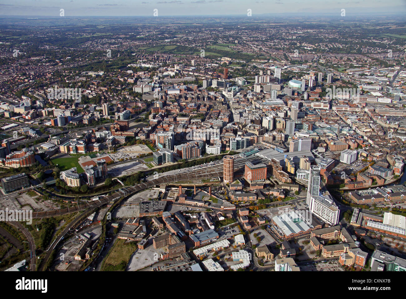 aerial view of Leeds from the south west Stock Photo - Alamy