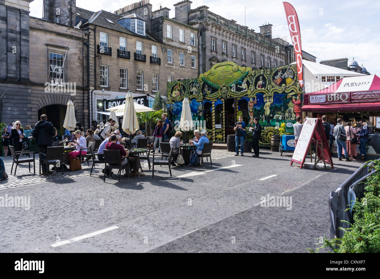 The famous Spiegeltent seen behind the famous Spiegelterrace Bar in ...