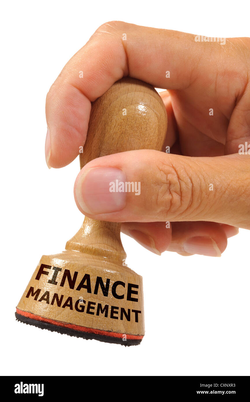 rubber stamp marked with finance management Stock Photo - Alamy