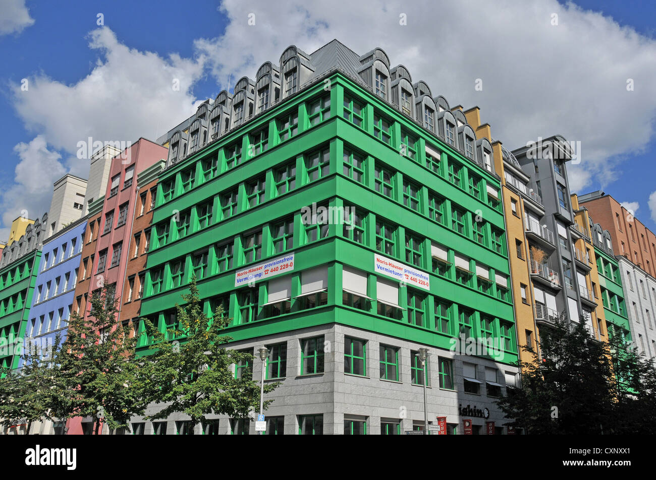 colored buildings Charlottenstrasse Berlin Germany Stock Photo - Alamy
