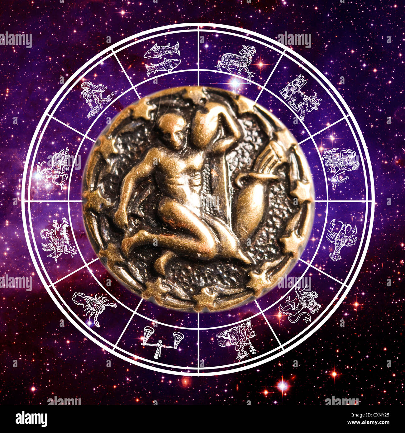 astrology sign Aquarius Stock Photo - Alamy