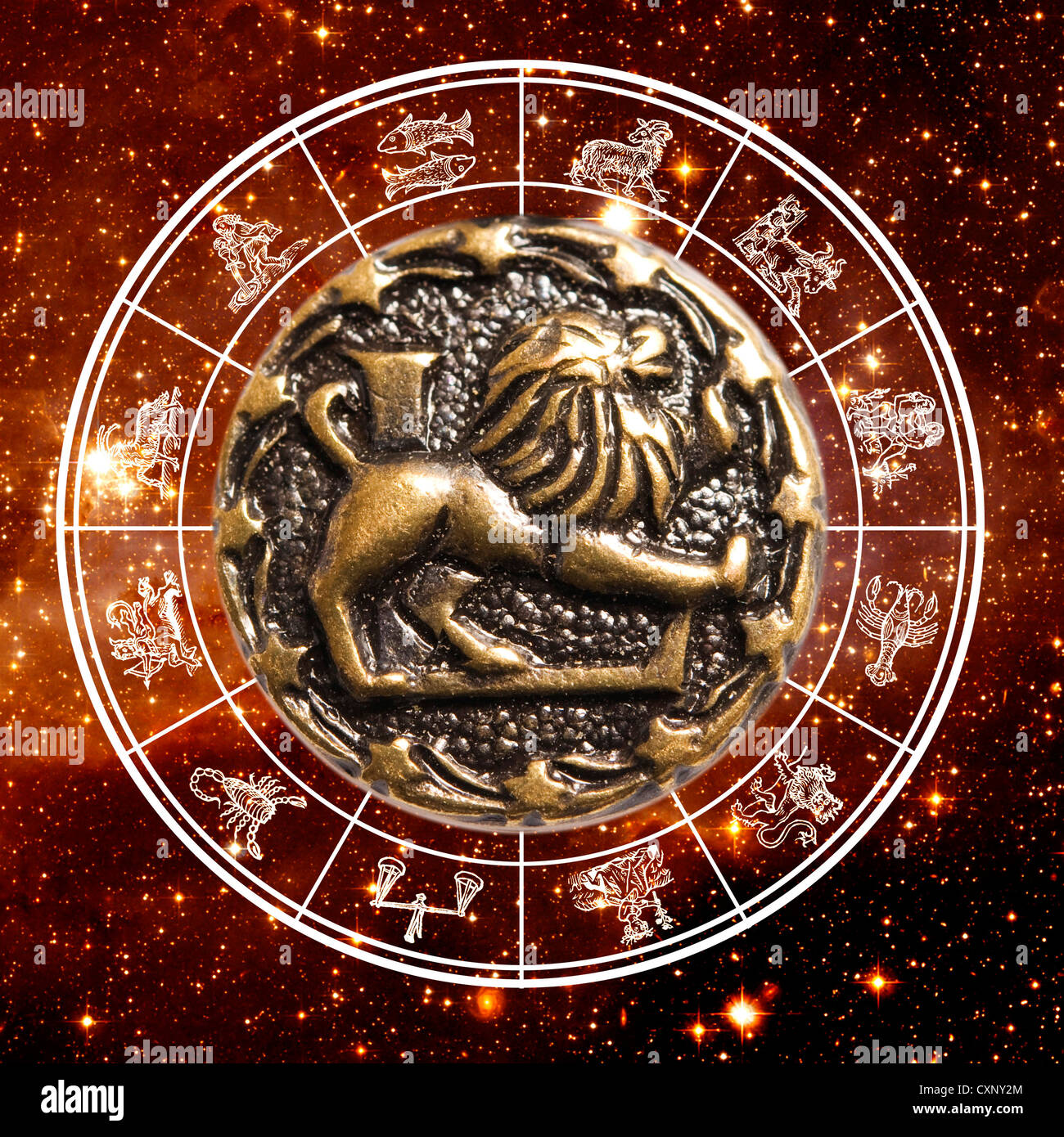 astrology sign Lion Stock Photo - Alamy