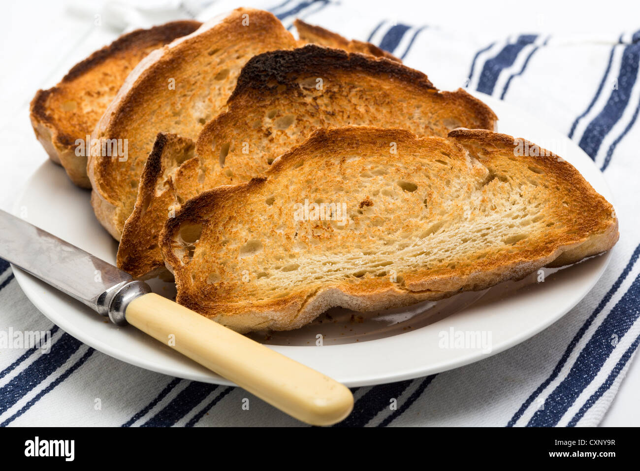 White bread Toast for breakfast Stock Photo - Alamy