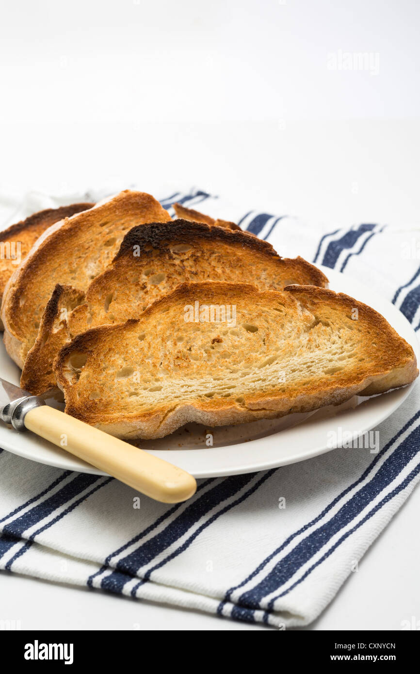 White bread Toast for breakfast Stock Photo - Alamy