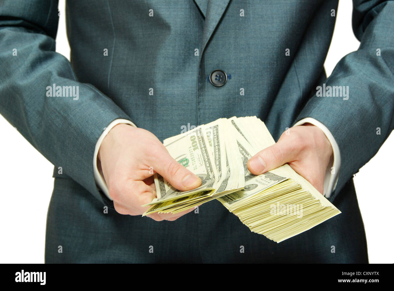 Hand with money isolated on white background Stock Photo - Alamy