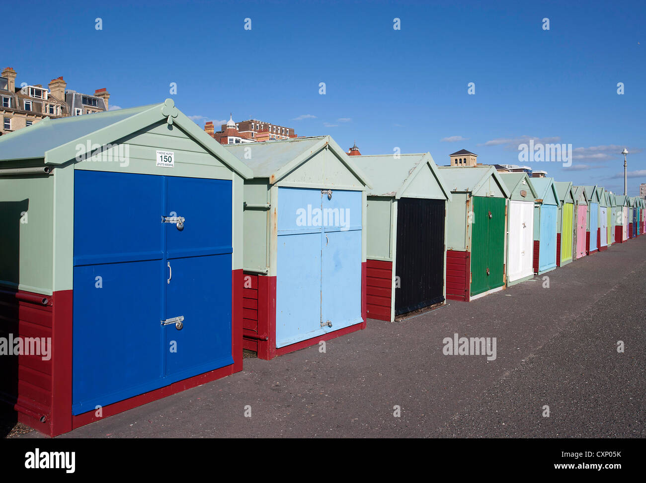 Beach Huts in Brighton Sussex Stock Photo - Alamy